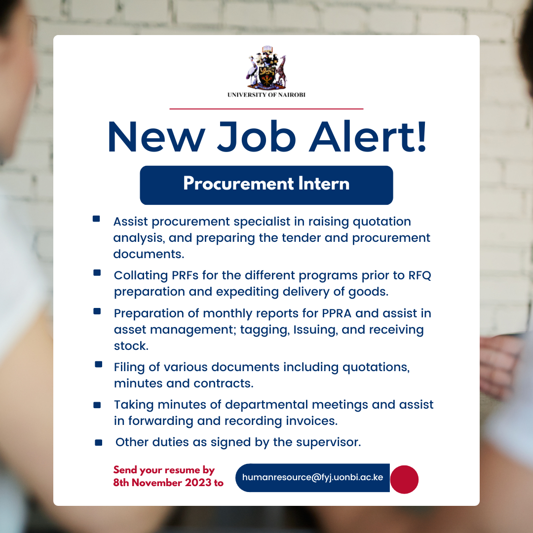 INTERNSHIP OPPORTUNITY: Procurement Intern | FACULTY OF HEALTH SCIENCES